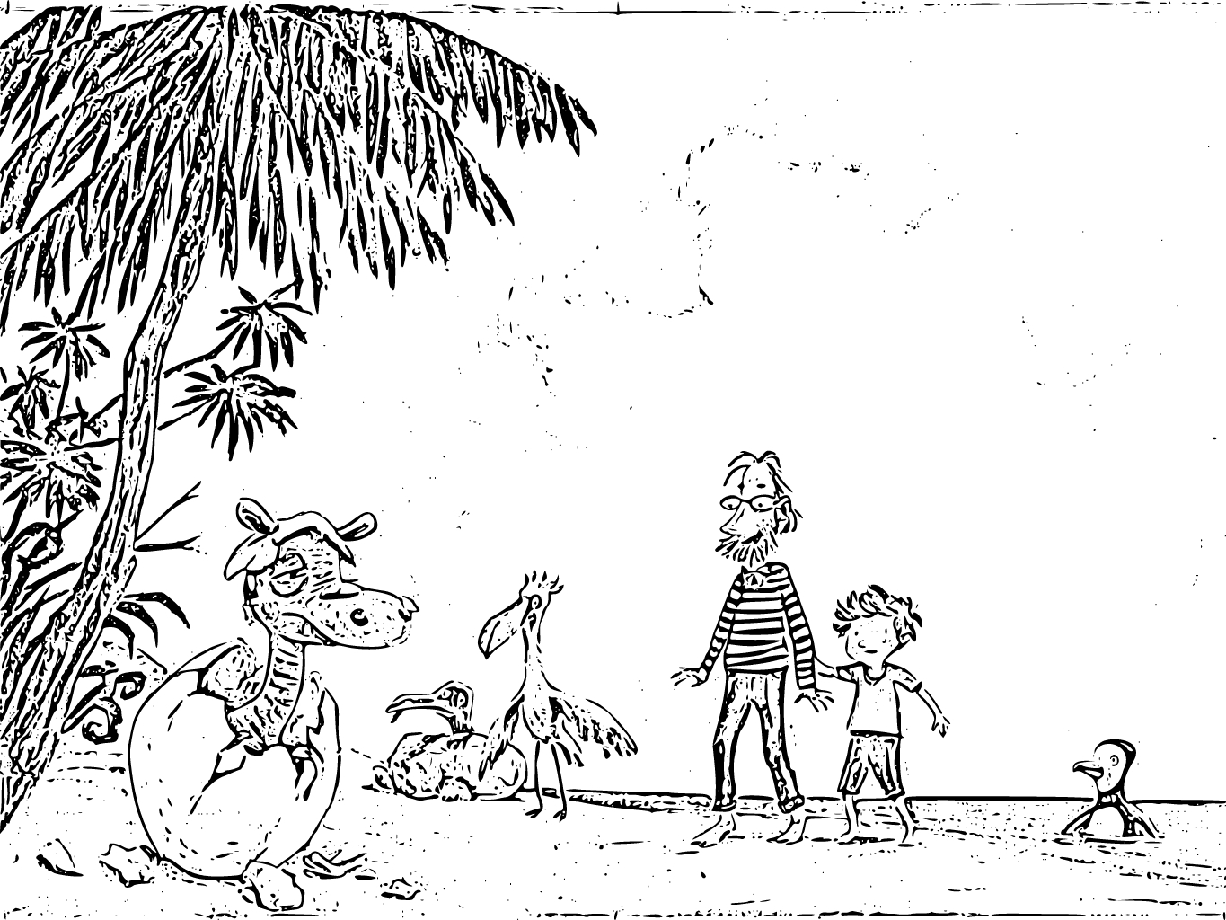 Urmel Ausmalbilder Impy Coloriage Aventures Dinosaure Tegninger Fahrt ...