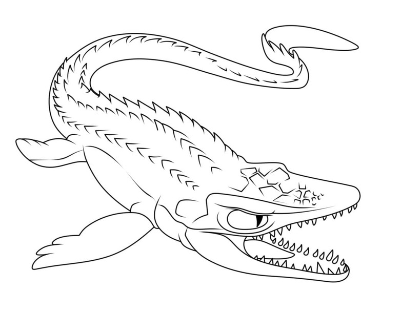 Zeichne Mosasaurus kostenlos druckbare einfach Ausmalbilder. Kostenlos ...