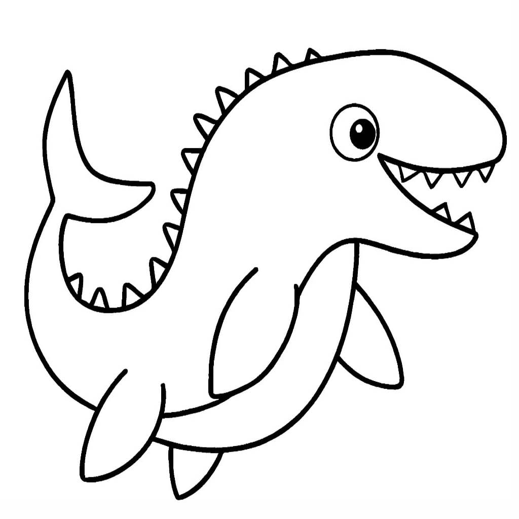 Mosasaurus druckbare schlicht Ausmalbilder. Kostenlos herunterladen ...